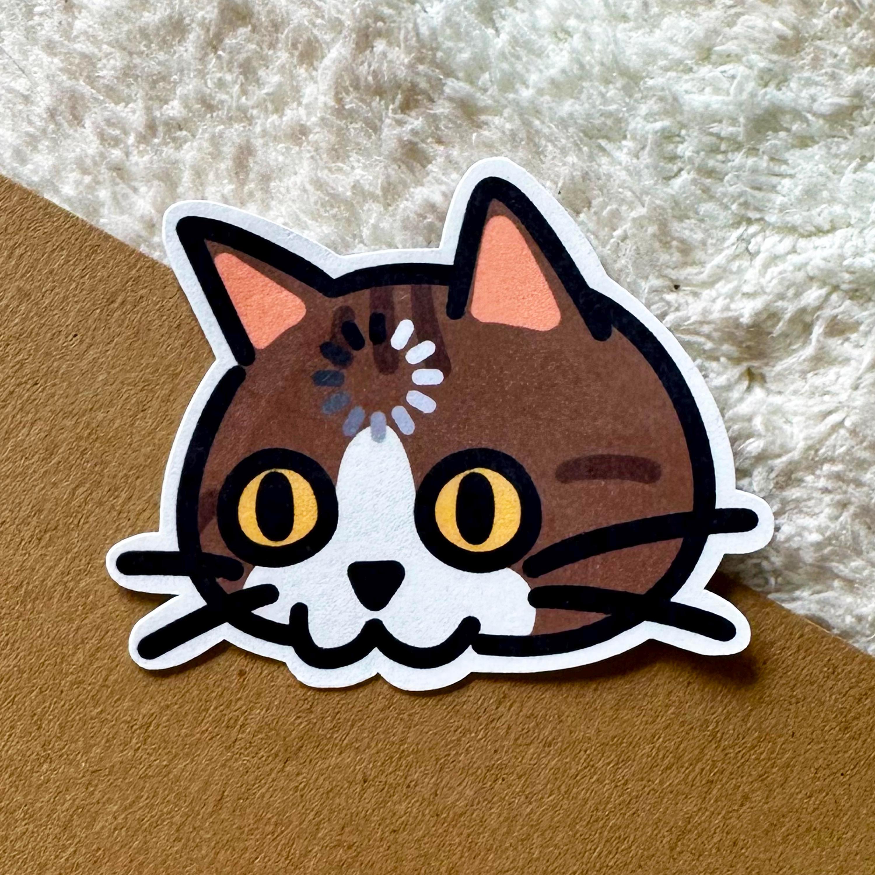 Silly Cat Sticker| Funny Cat Meme Stickers| Loading Cat Sticker Gift ...