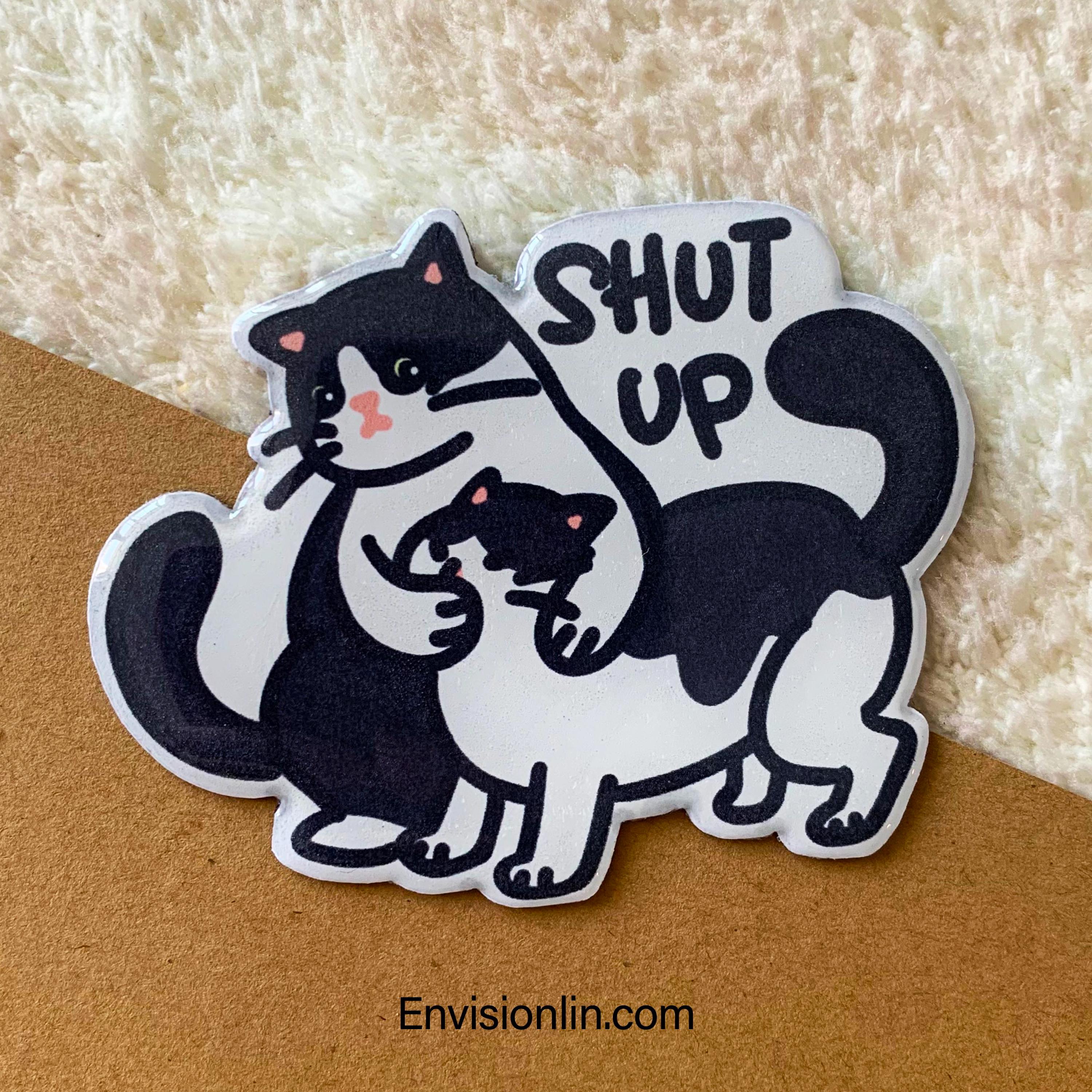 Silly Cat Magnet| Funny Cat Meme Magnet| Orange Fluffy Cat Magnet Gift ...