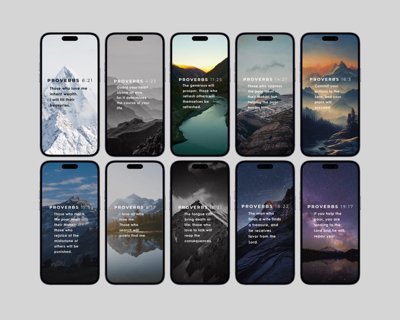 Bible Verse Wallpaper Background, Proverbs 10 Pack, Christian Phone ...