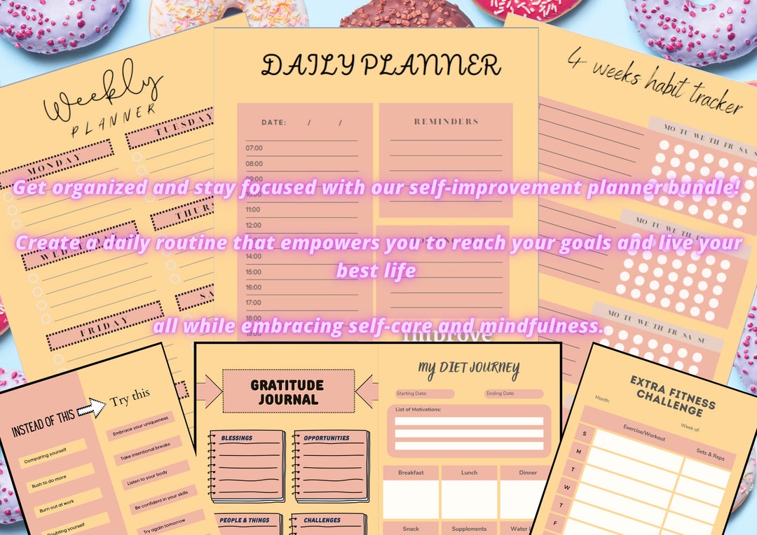 Self-improvement, Printable Weekly Planner, Daily Planner, 4-weeks ...