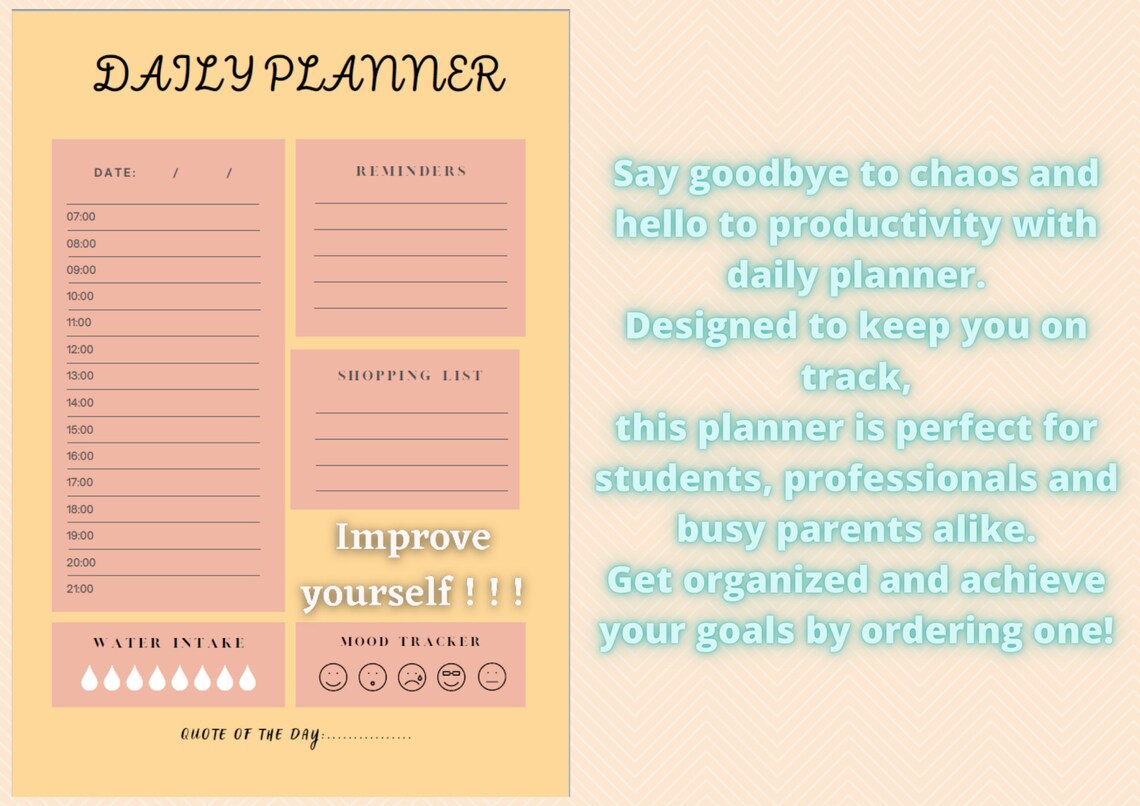 Self-improvement, Printable Weekly Planner, Daily Planner, 4-weeks ...