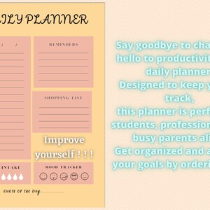 Self-improvement, Printable Weekly Planner, Daily Planner, 4-weeks ...