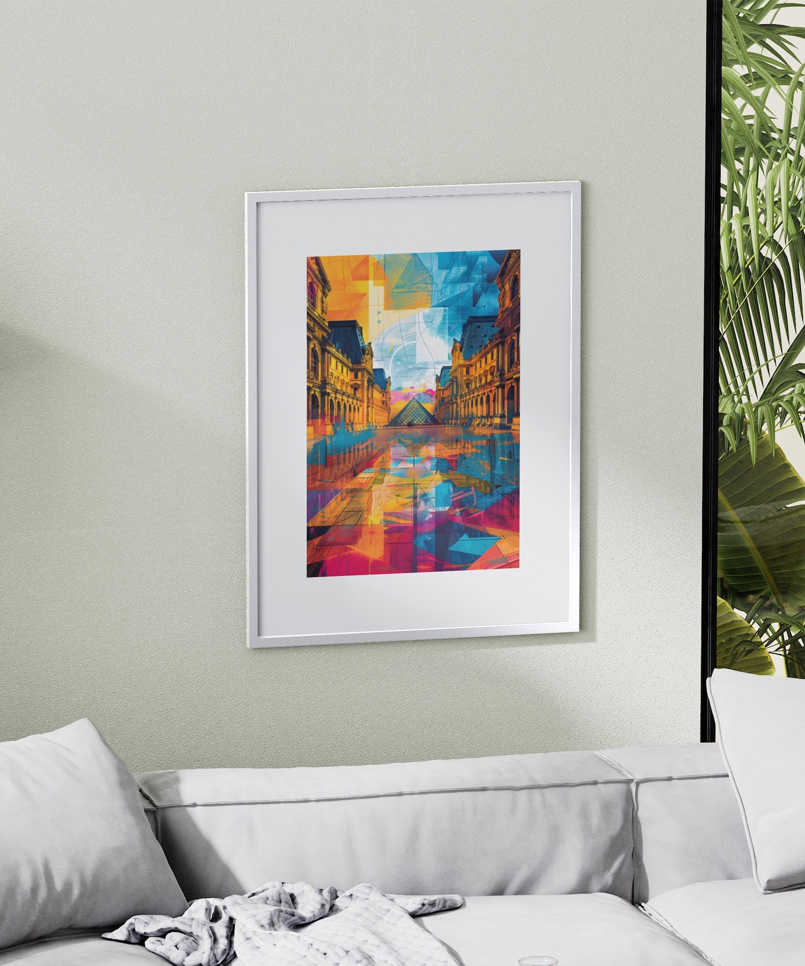 Vibrant Louvre Art Poster - Eclectic Mixed Media Collage, Modern ...