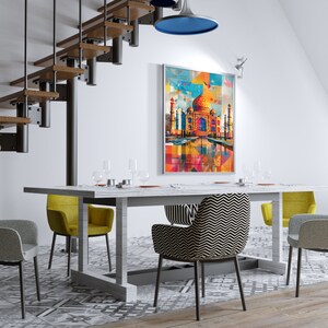 Taj Mahal Digital Poster - A Modern Mixed Media Artwork With Vibrant ...