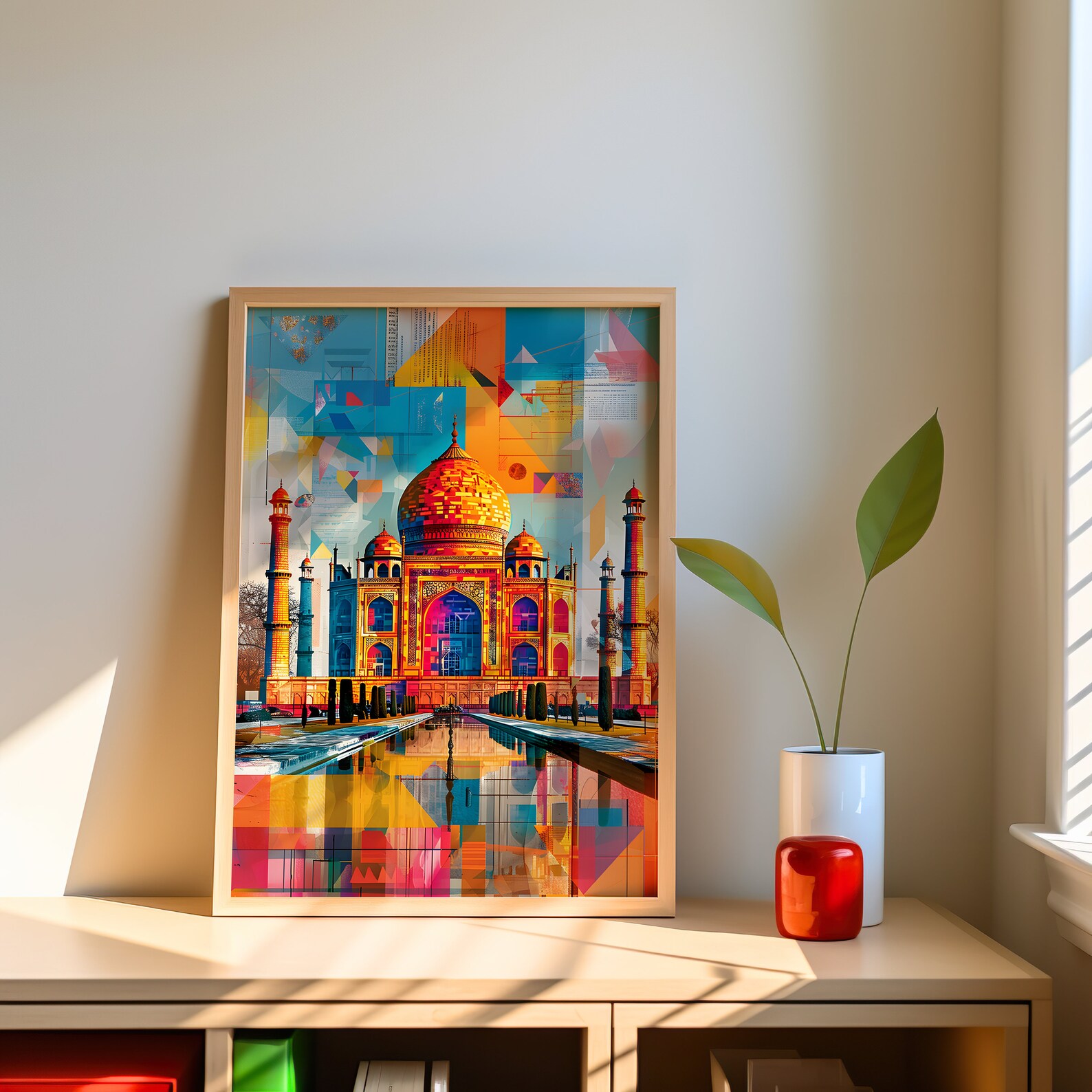 Taj Mahal Digital Poster - A Modern Mixed Media Artwork With Vibrant ...