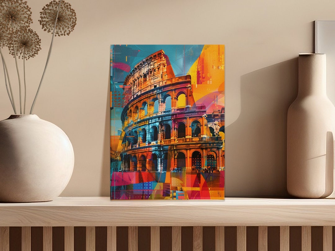 Colosseum Digital Poster - Vibrant Mixed Media Artwork With Modern ...