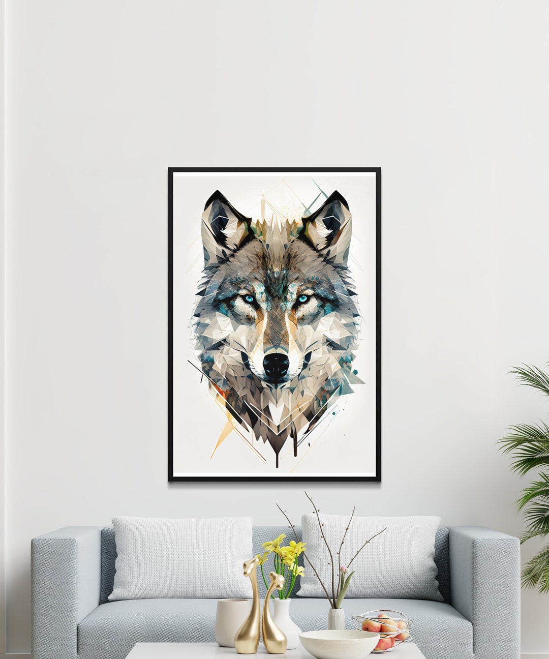 Geometric Wolf Poster - Digital Print in A3, A4, A5 and 20x30 Inches - Etsy