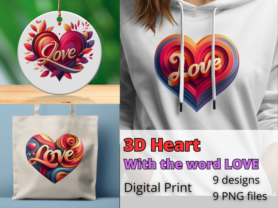 Captivating 3D Heart Clipart Set: Expressive Love Designs for Digital ...