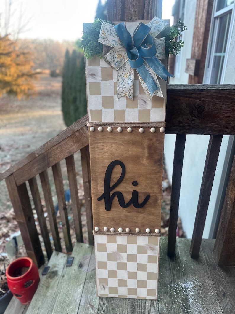 Farmhouse Porch Sign Welcome Decor Rustic Style Home Accent Wall Art ...