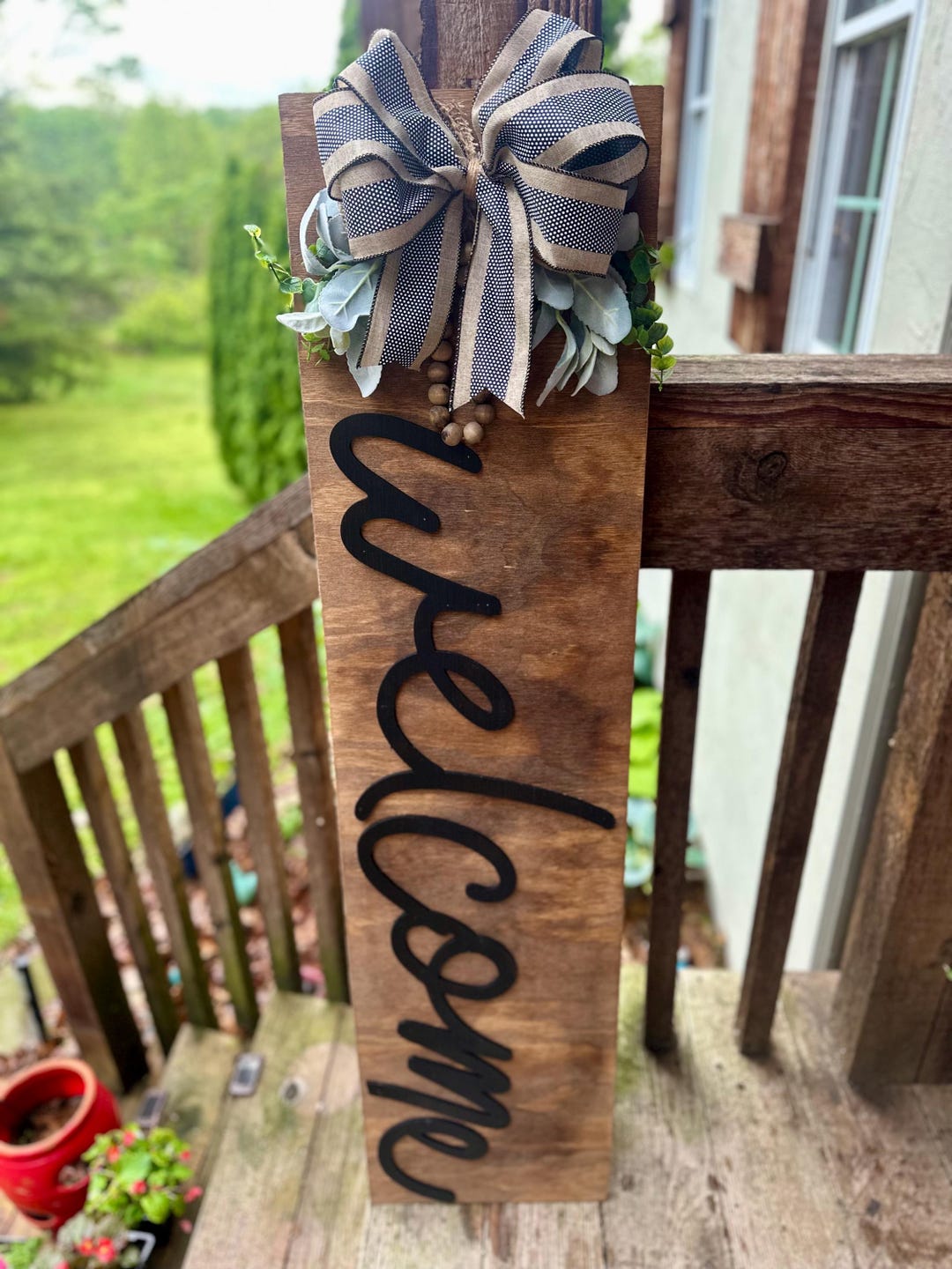 Rustic Farmhouse Welcome Leaner Boho Fall Decor Rustic Wood Sign ...