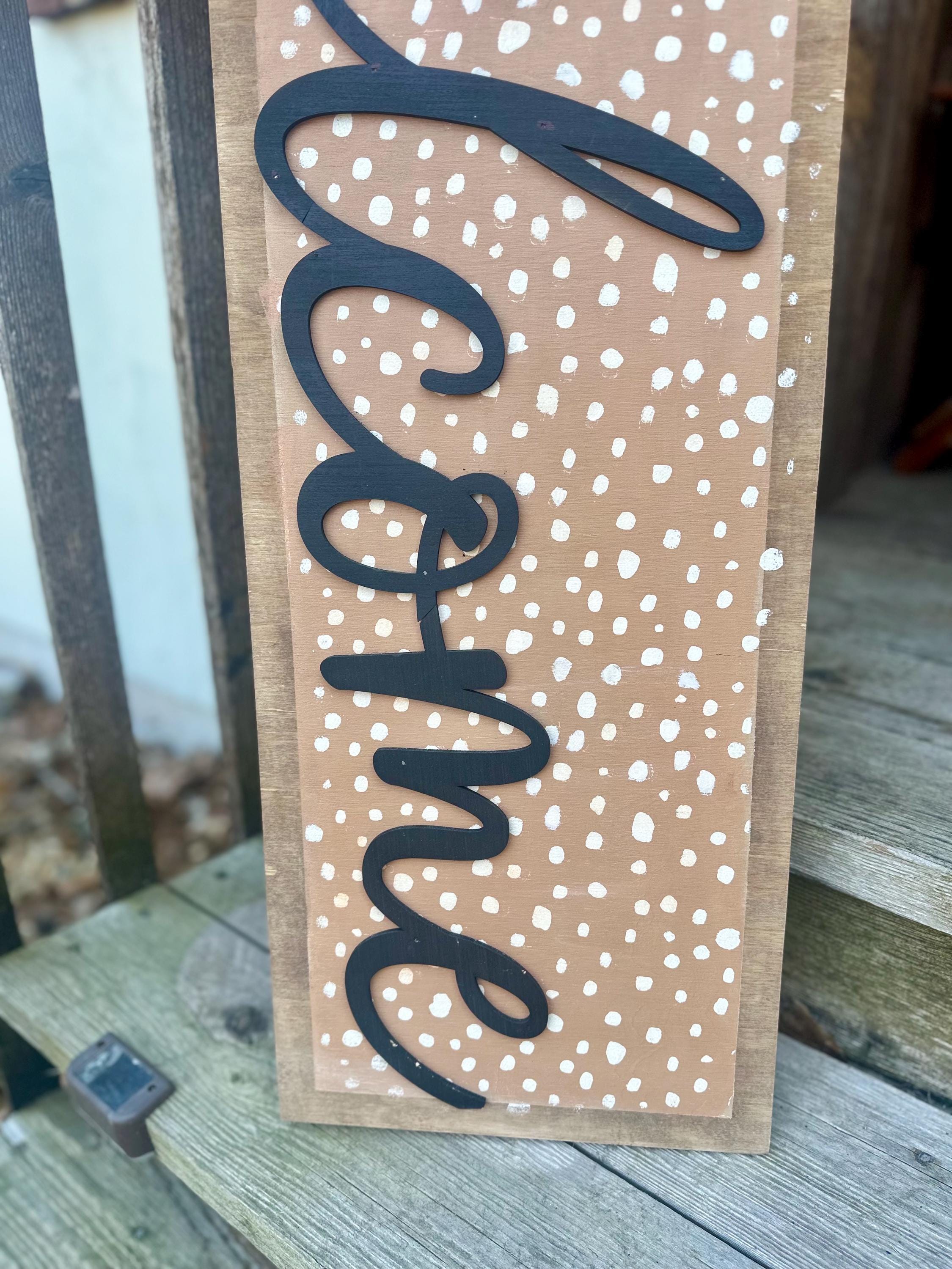 Rustic Front Porch Leaner Deer Print Sign 3D Front Door Decor Welcome ...