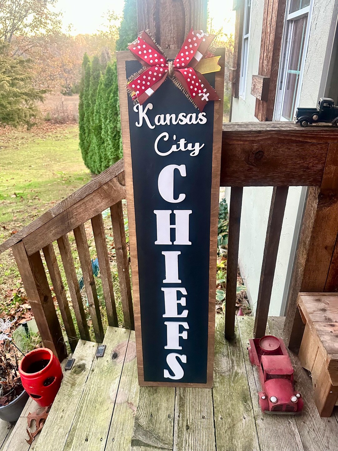 KC Chiefs Front Porch Sign | Chiefs Sign | 3D Front Door Decor | Kansas ...