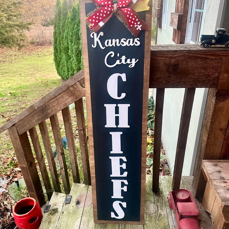 Round Wood Kc Chiefs Sign - Etsy