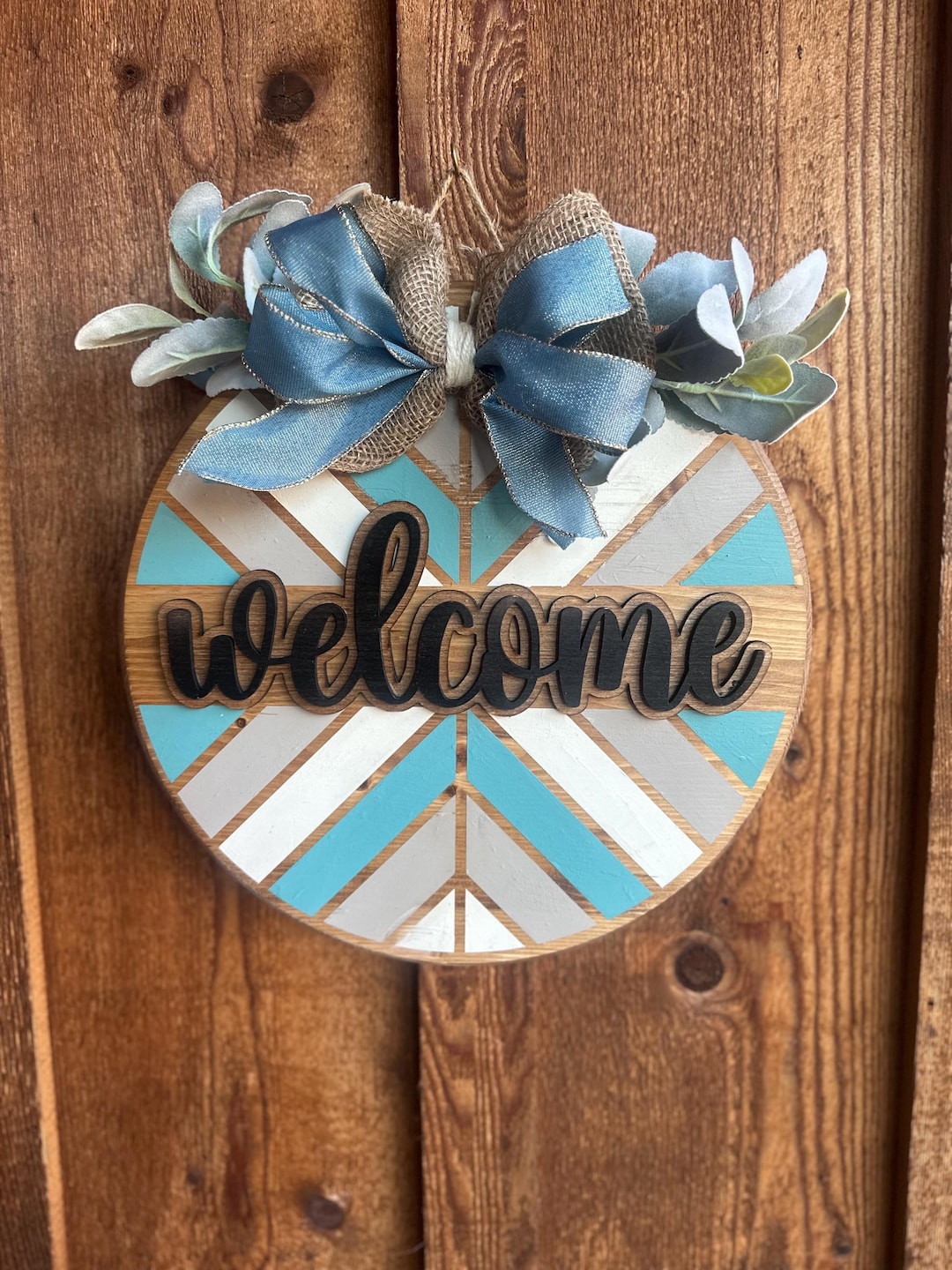 Welcome Chevron Door Decor | Welcome Door Sign | Chevron Wood Sign ...