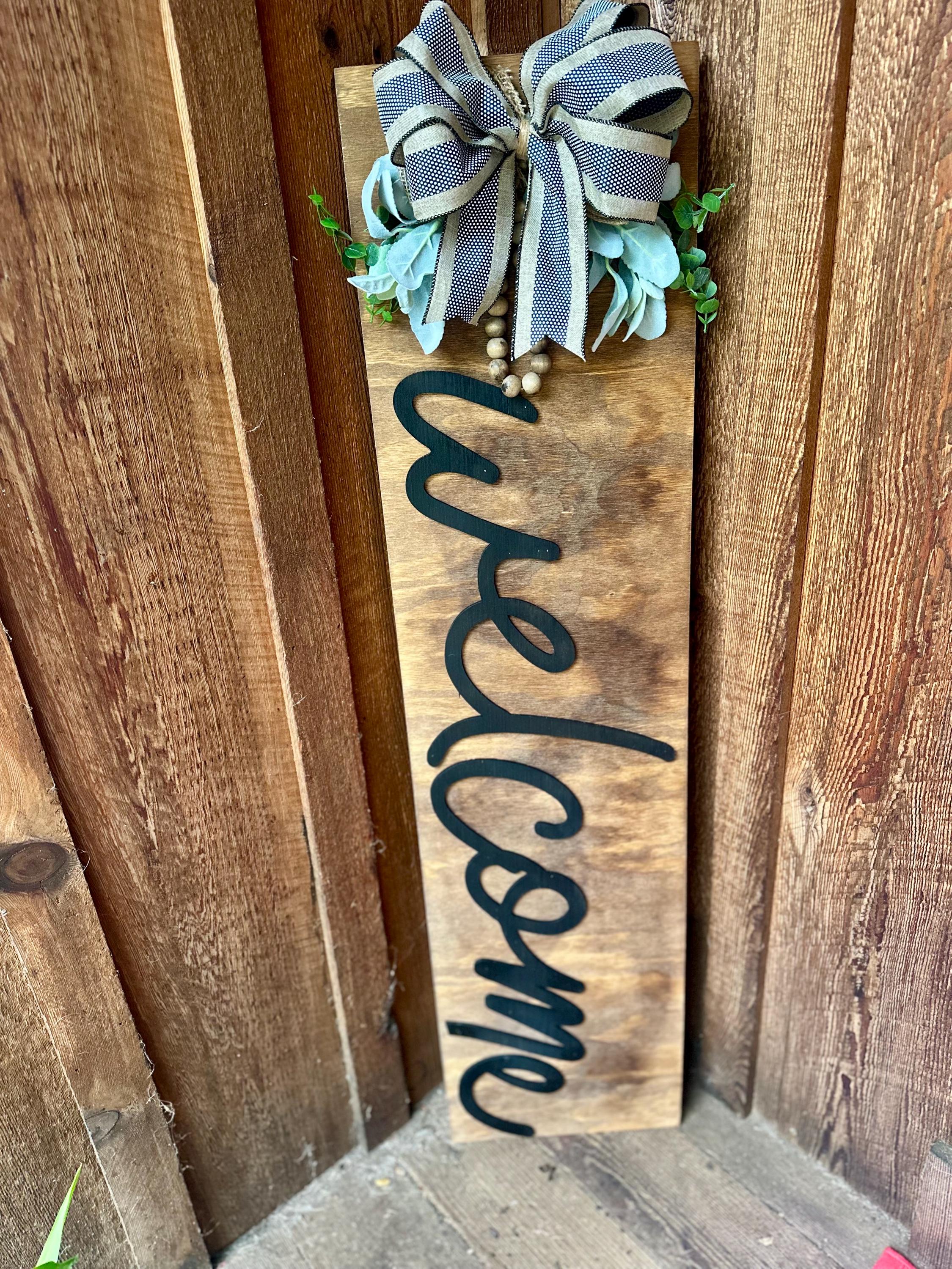 Rustic Farmhouse Welcome Leaner Boho Fall Decor Rustic Wood Sign ...