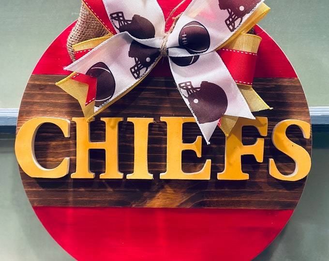 KC Chiefs Door Decor Chiefs Door Sign Chiefs Football Sign Kansas City ...