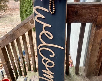 Rustic Floral Porch Leaner Porch Decor Hello Rustic Floral Sign 3D ...