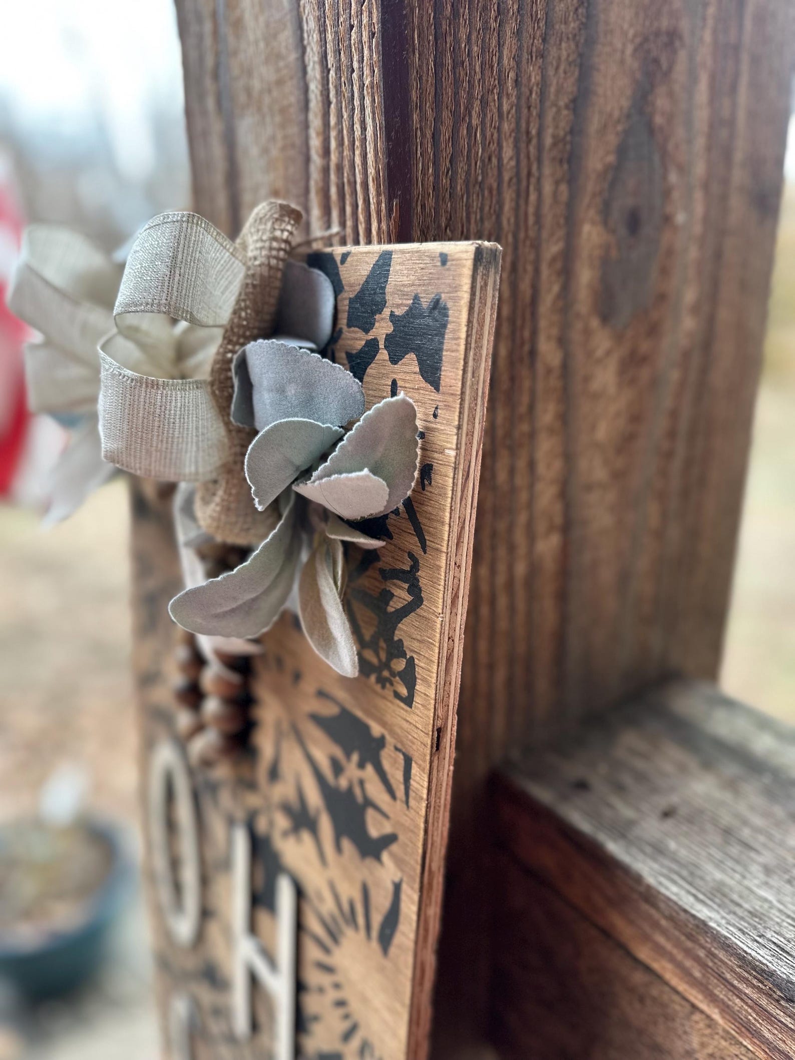 Rustic Hello Home Front Porch Leaner | Oh Hello Floral Rustic Sign ...