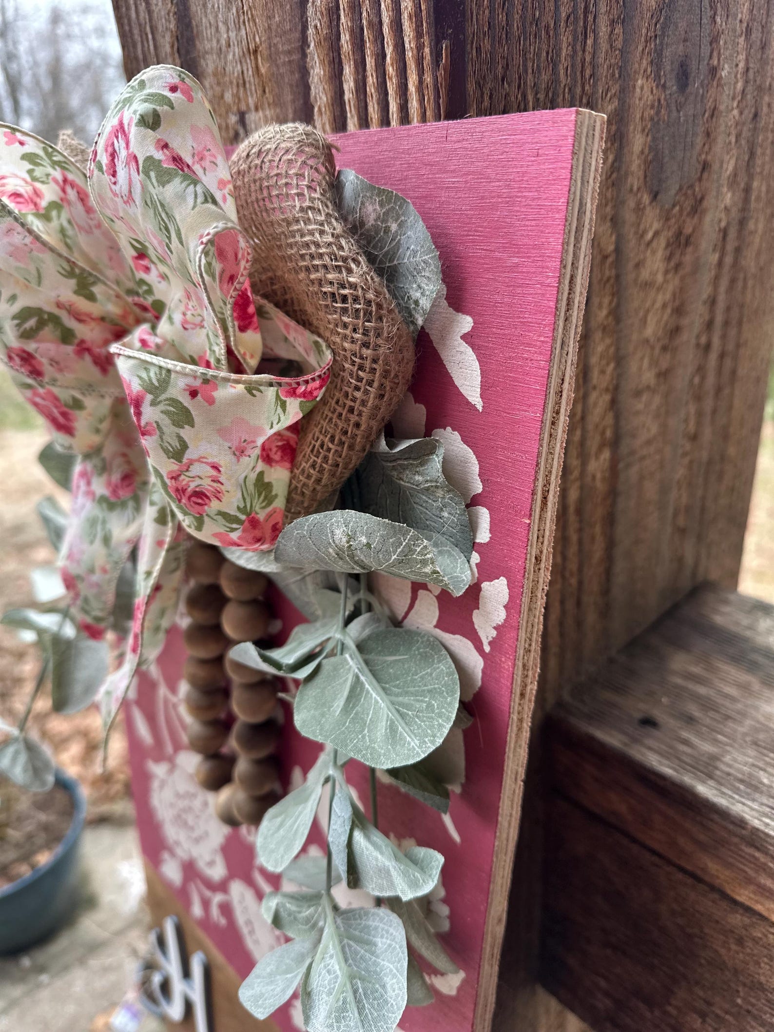 Home Sweet Home Porch Leaner Spring Floral Sign Decor 3D Rustic Front ...