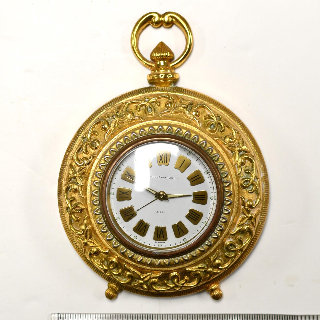 Vintage Gilded Watch Alarm Clock - Phinney-walker - for Repair/display ...