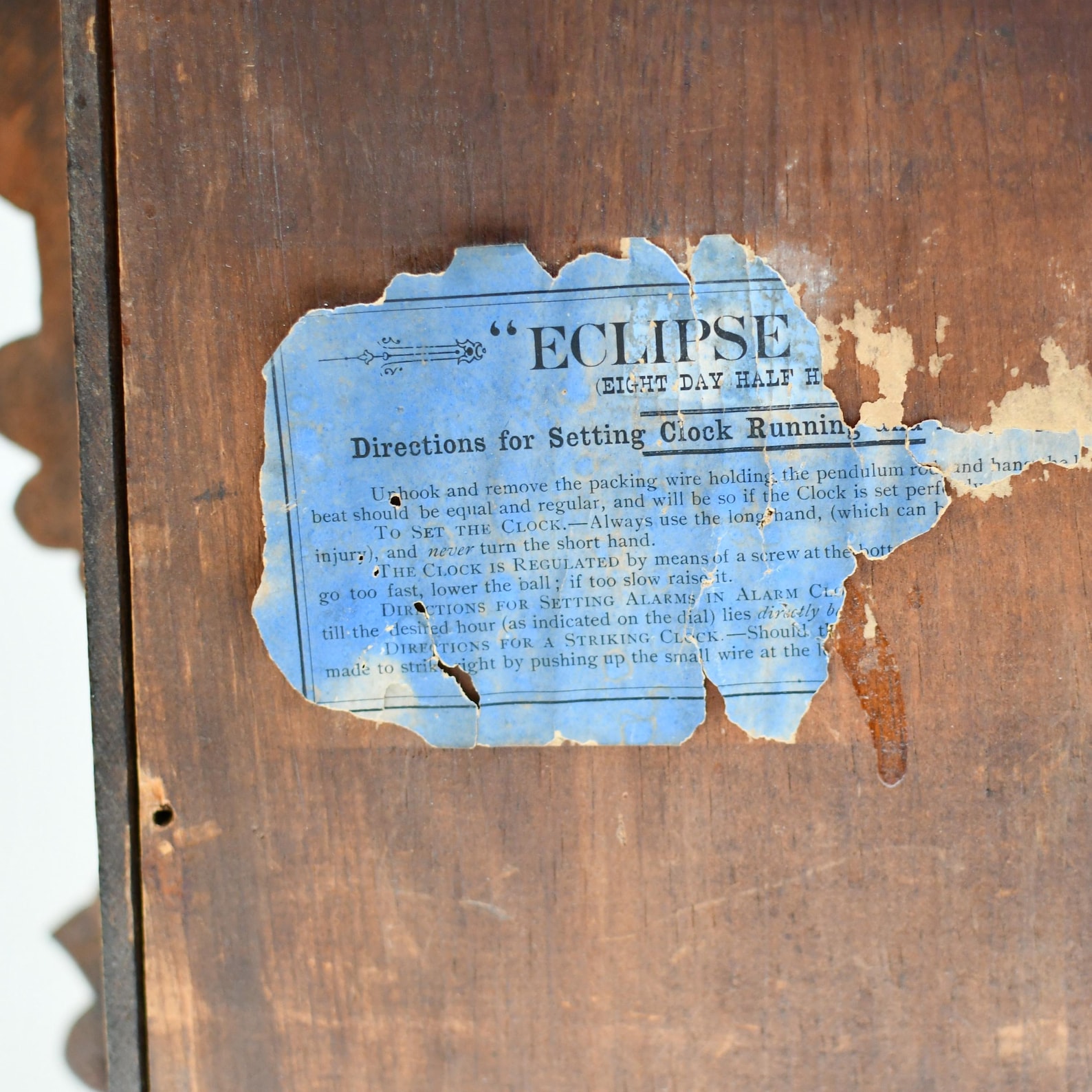 Antique Seth Thomas Eclipse Mantel Clock: Etched Glass, Original Key ...