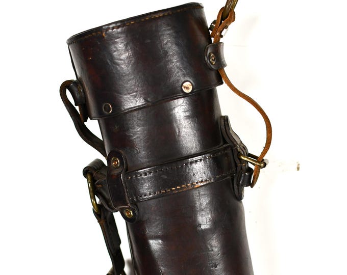 Antique French Leather Map Case – 32" Military Officer’s Document Tube ...