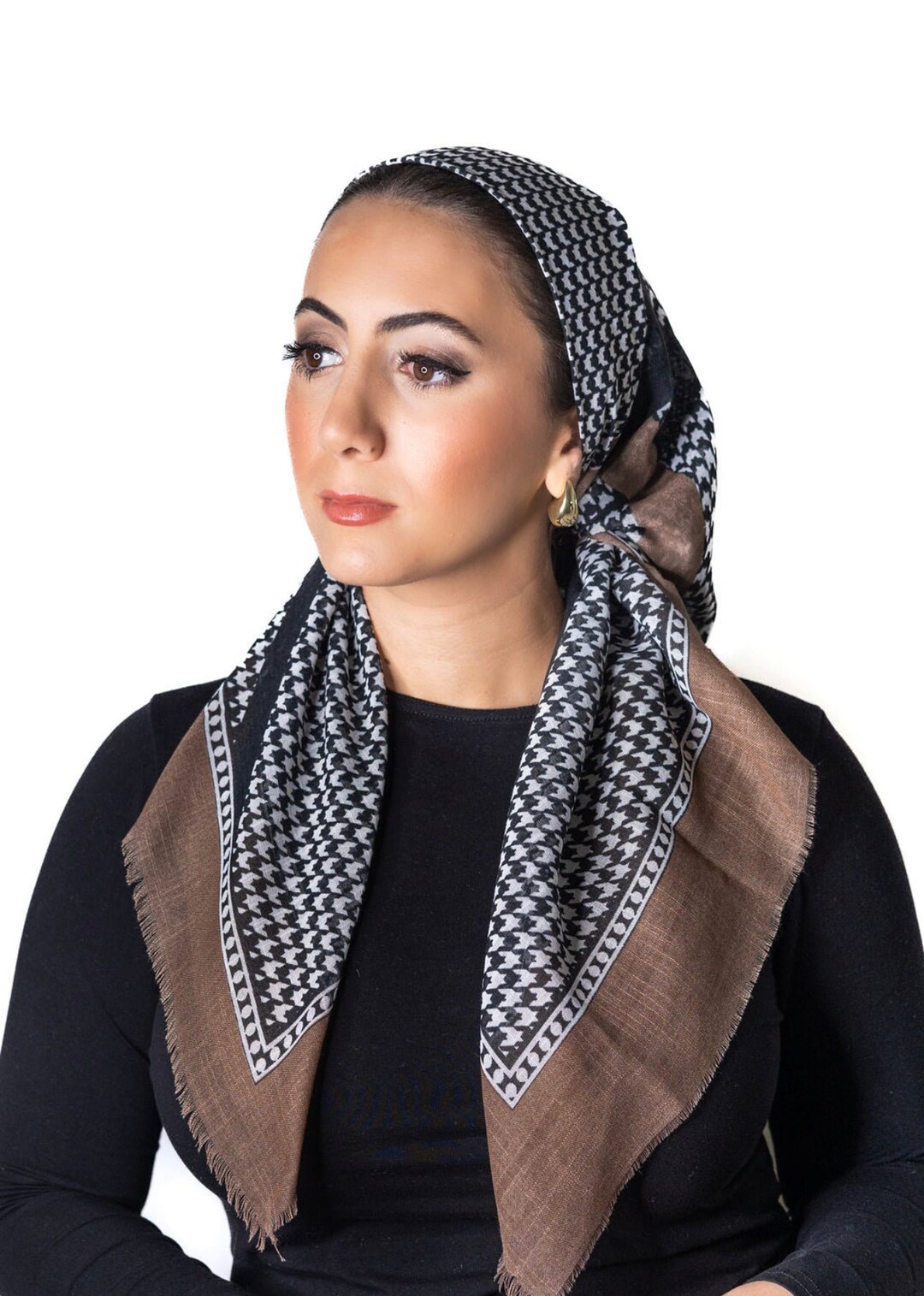 Houndstooth With Taupe Border - Etsy