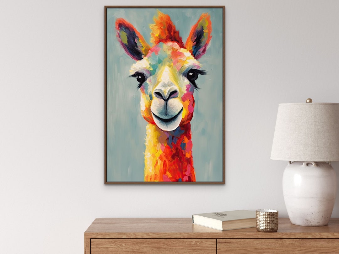 Colorful Alpaca Art Print · Downloadable Art Prints · Modern Art ...