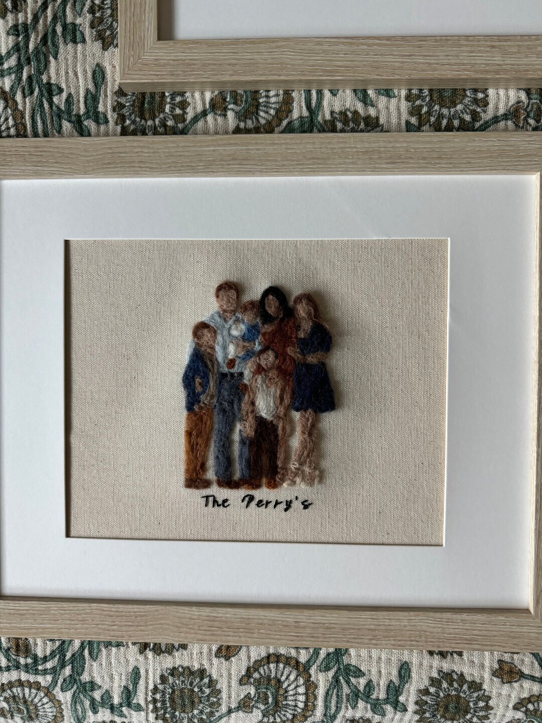 Wool Family Portraits Framed Family Portrait Anniversary Gift Wedding ...