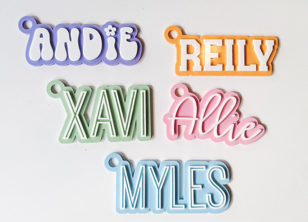 Acrylic Bag Tag for School Personalised Bag Tag - Etsy
