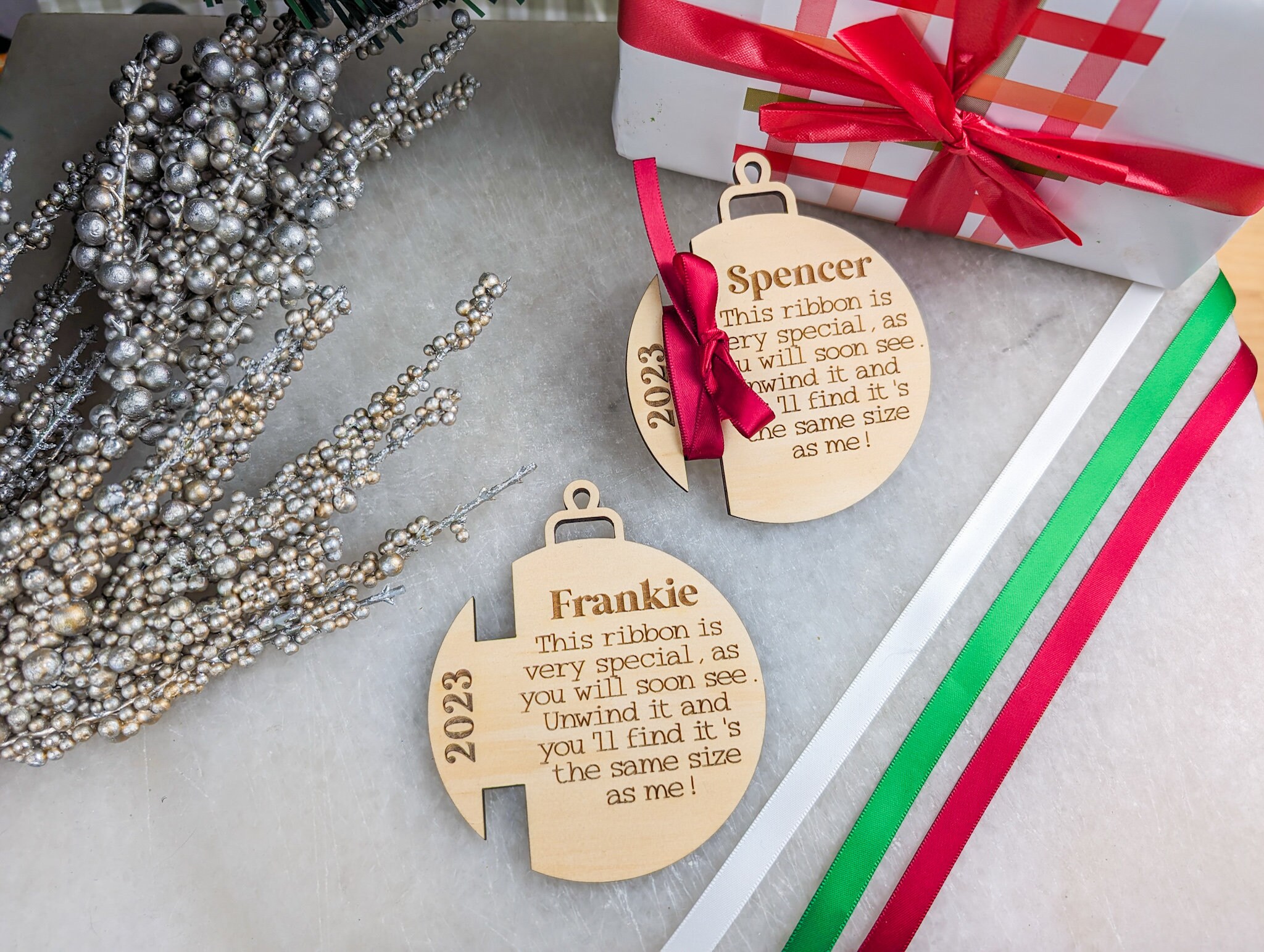 Kids Height Bauble | Personalised Height Ribbon Ornament | How Big Am I ...