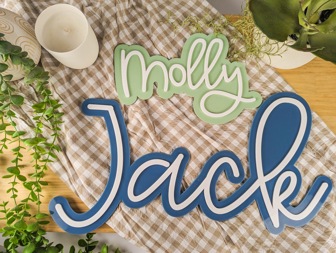 Acrylic Name Sign | Wall Sign | Door Sign | Kids Name Plaque | - Etsy
