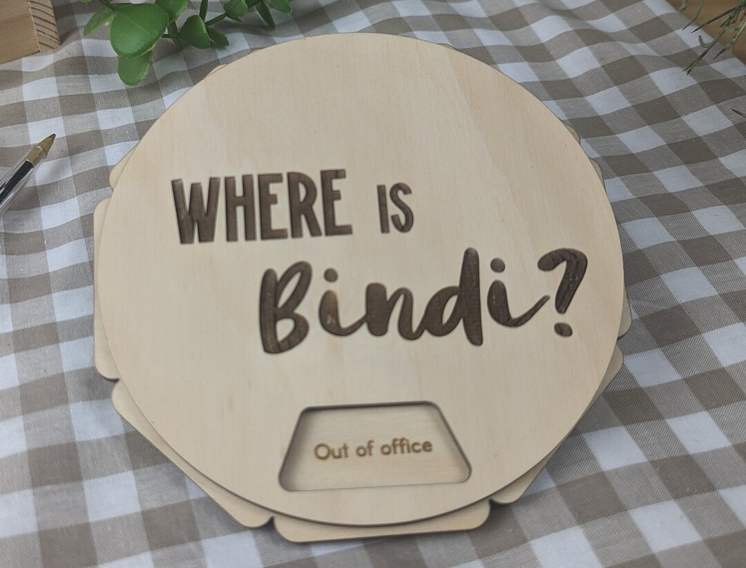 Where Am I Status Wheel | Personalised Sign | Wooden Rotating Display ...