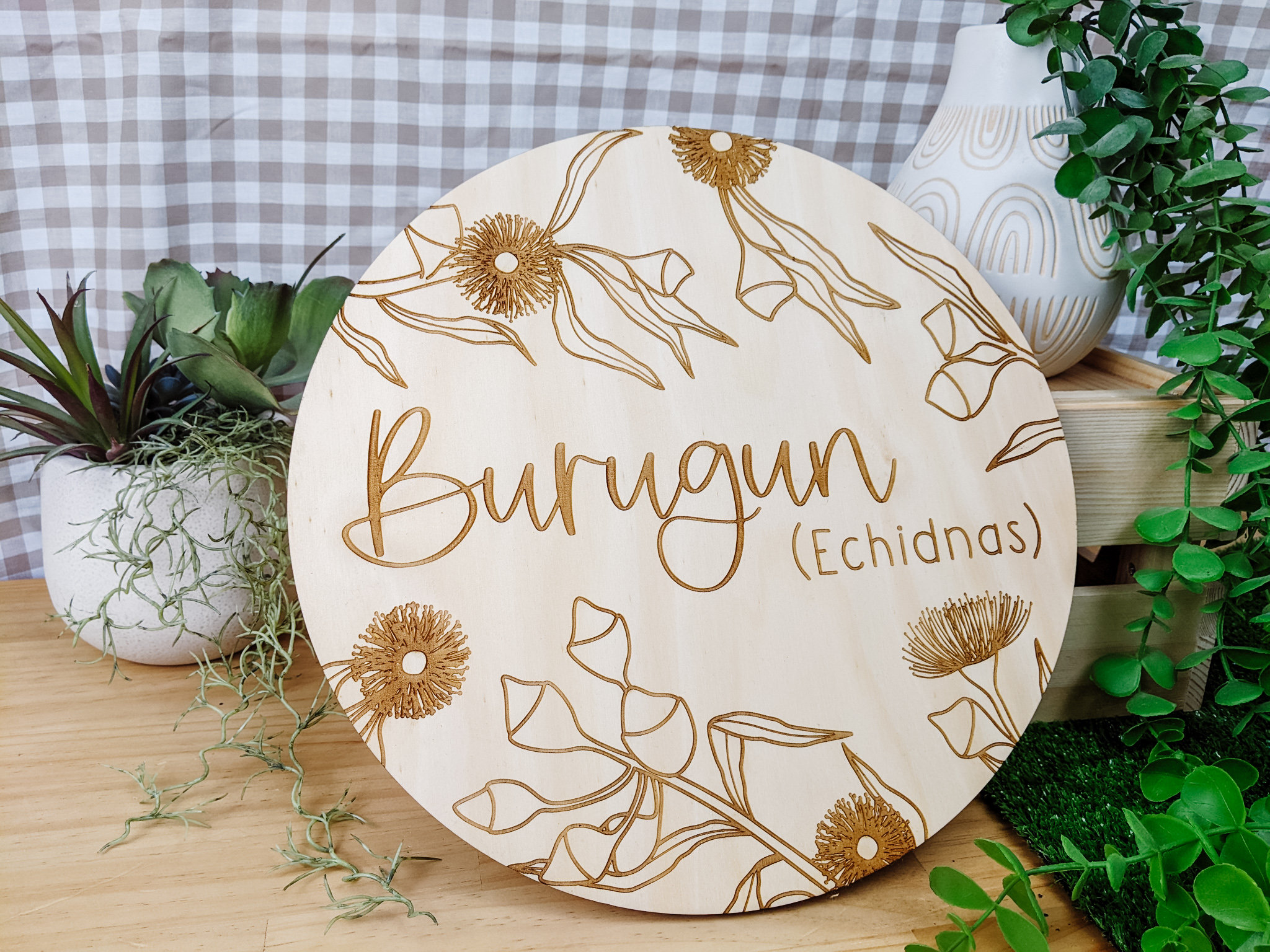 Floral Door Sign Round Teaching Room Sign Circle Door Sign Wooden ...