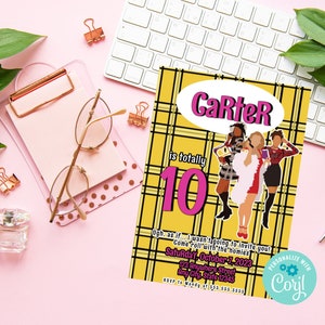 Clueless Birthday Invitation, 90s Theme Party (digital Download) - Etsy