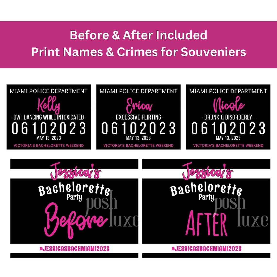 MUGSHOT Jail Signs Editable Printable Inmate Crime Card Photo Booth ...