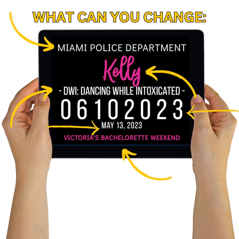 MUGSHOT Jail Signs Editable Printable Inmate Crime Card Photo Booth ...