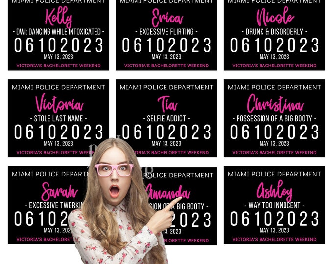 MUGSHOT Jail Signs Editable Printable Inmate Crime Card Photo Booth ...