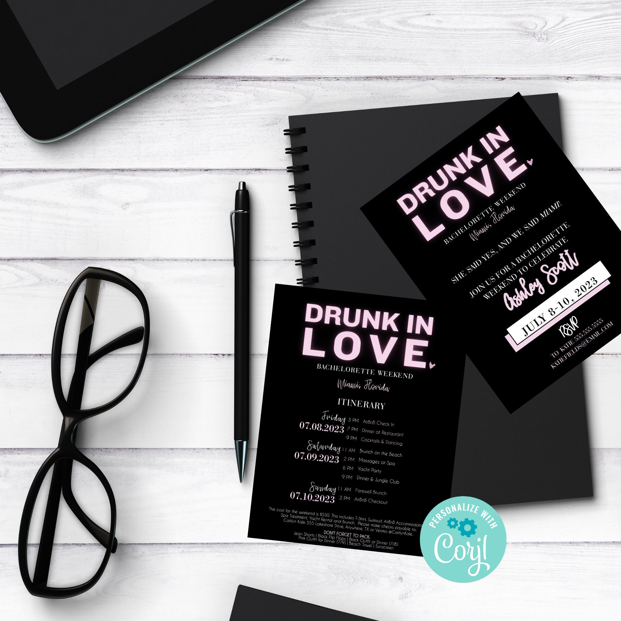 Drunk in Love Beyonce Bachelorette Weekend Itinerary and Invitation ...