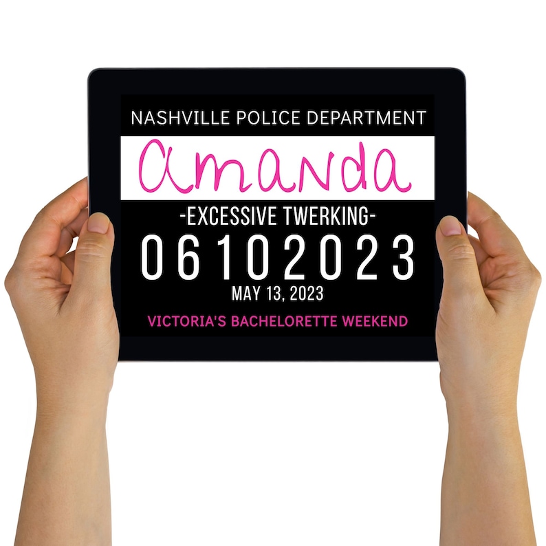 CRIME Signs Mugshot Card Editable Printable Inmate Photo Booth Prop for ...