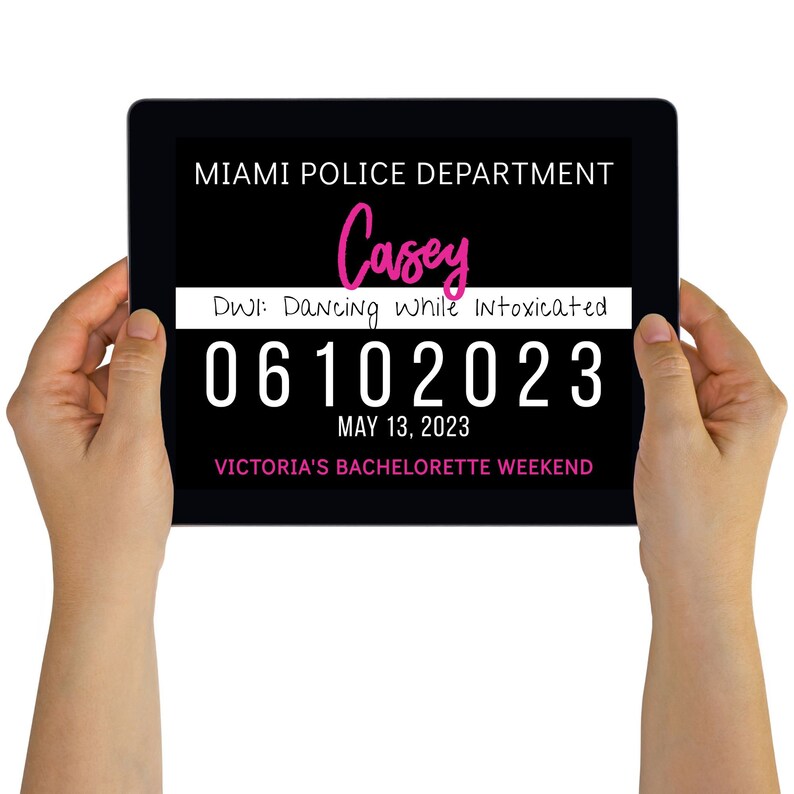 JAIL Signs Mugshot Inmate Crime Card Photo Booth Prop for Bachelorette ...