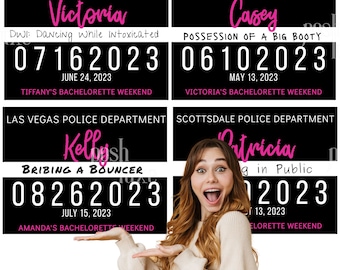 MUGSHOT Jail Signs Editable Printable Inmate Crime Card Photo Booth ...