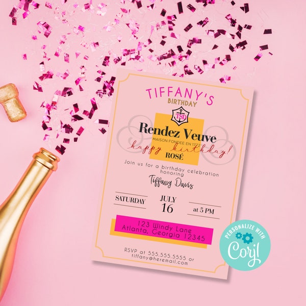 Champagne Invitation - Etsy