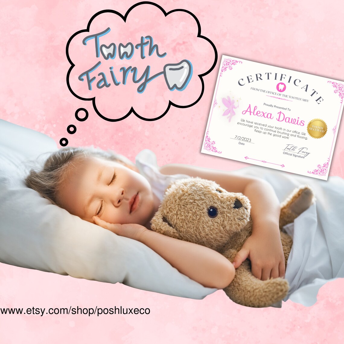 DIY Tooth Fairy Certificate Template, Lost Tooth Gift (printable ...