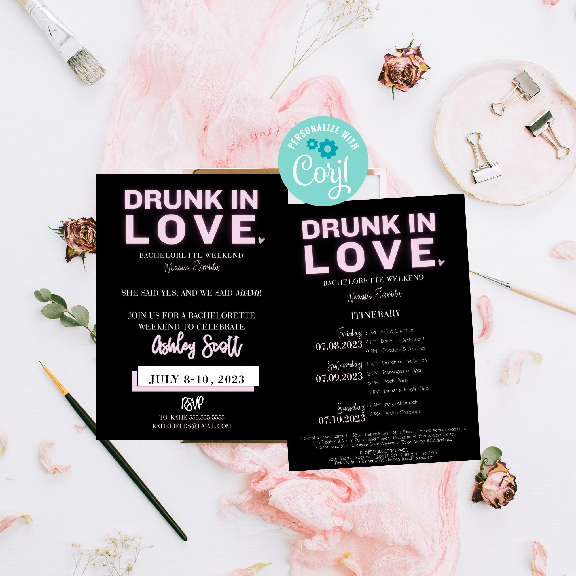 Drunk in Love Beyonce Bachelorette Weekend Itinerary and Invitation ...