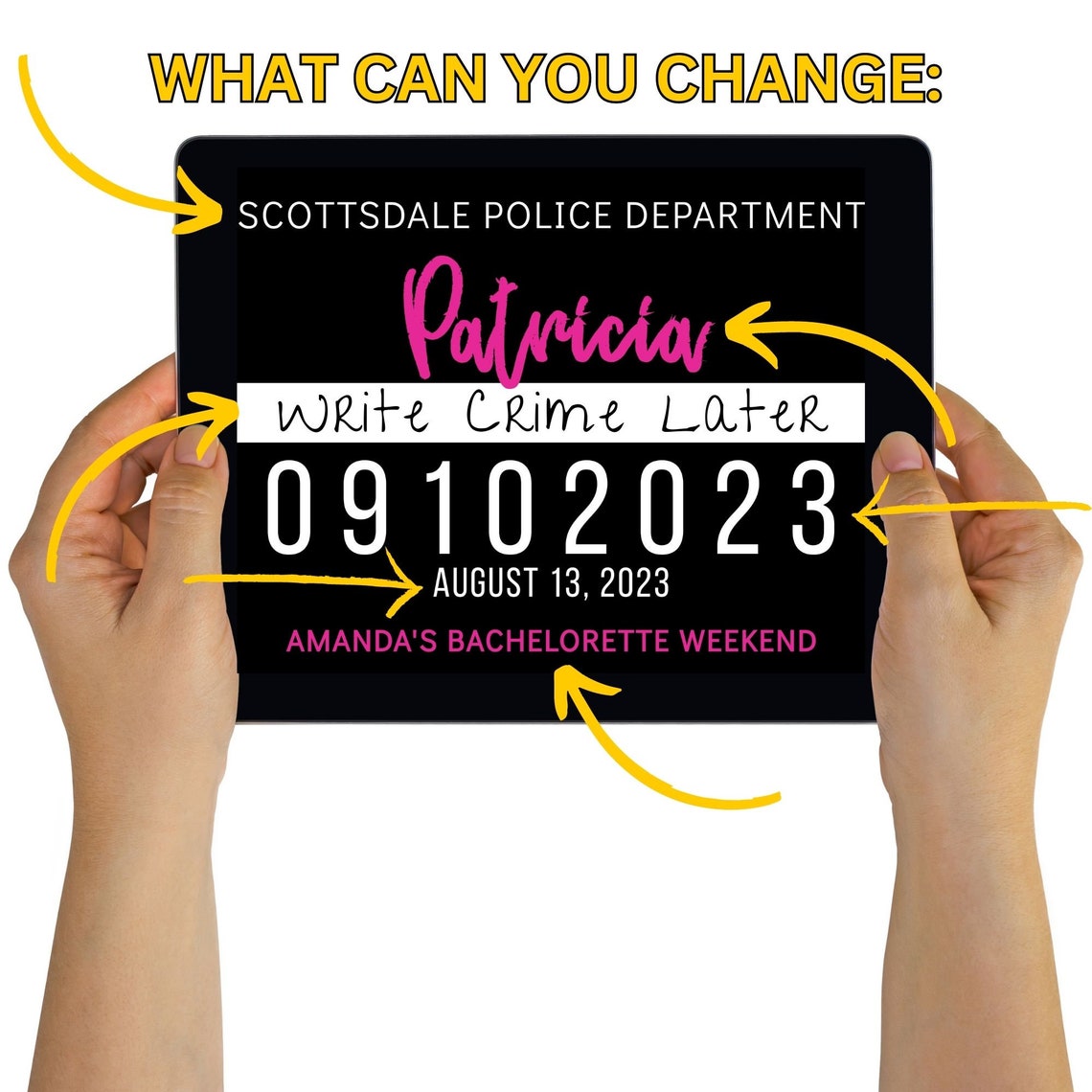 JAIL Signs Mugshot Inmate Crime Card Photo Booth Prop for Bachelorette ...