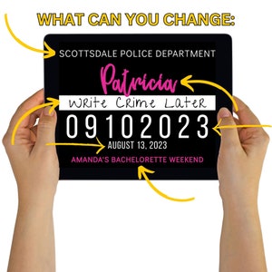 JAIL Signs Mugshot Inmate Crime Card Photo Booth Prop for Bachelorette ...