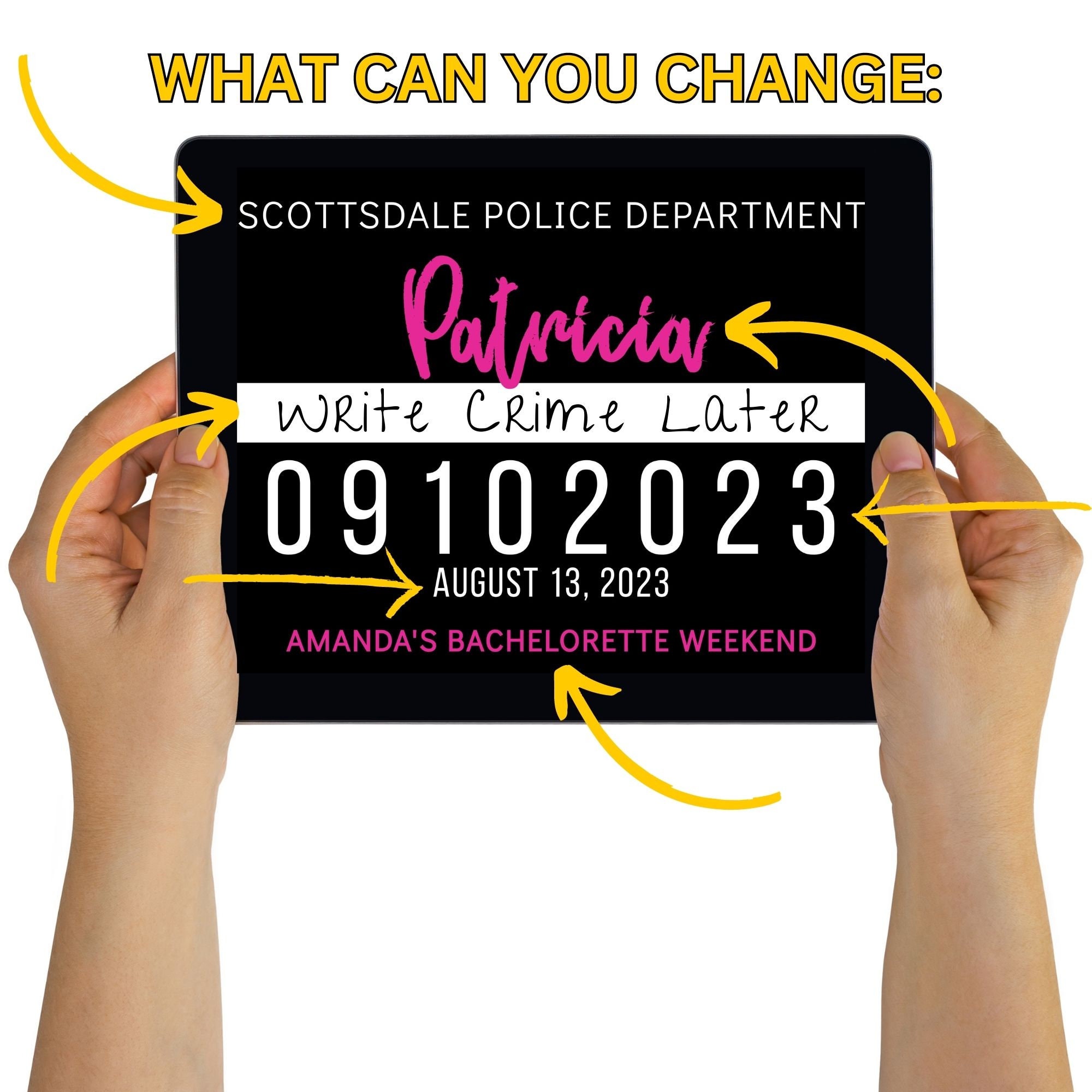 JAIL Signs Mugshot Inmate Crime Card Photo Booth Prop for Bachelorette ...