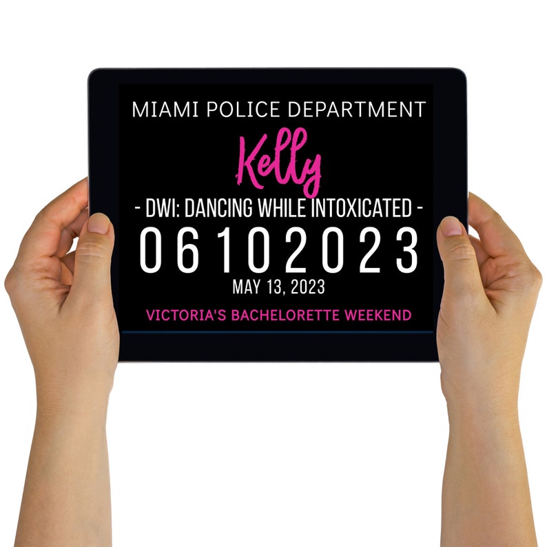 MUGSHOT Jail Signs Editable Printable Inmate Crime Card Photo Booth ...