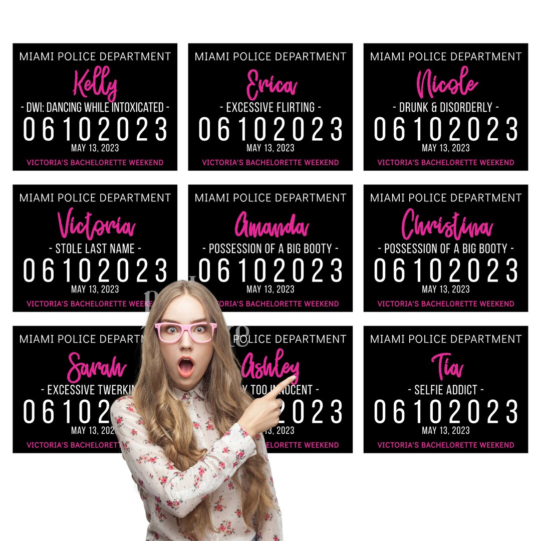 MUGSHOT Jail Signs Editable Printable Inmate Crime Card Photo - Etsy UK